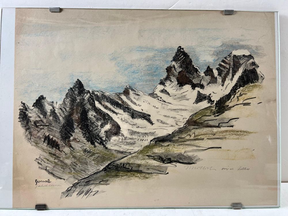 Berglandschaft Pastell Zeichnung Handsigniert. (Gebraucht) in Neuhausen am Rheinfall für CHF 5 ...