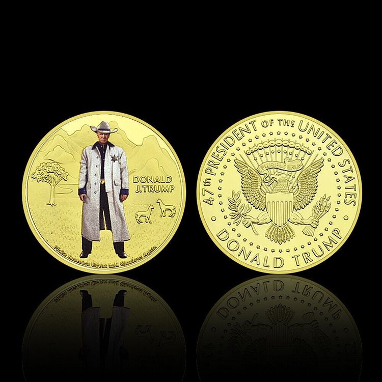 Donald Trump Vergoldete Gedenkmünzen Medaille (Neu (gemäss Beschreibung ...