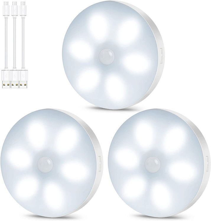 3x LED Bewegungsmelder Nachtlicht Treppenlicht Schranklicht (Neu und originalverpackt) in ...