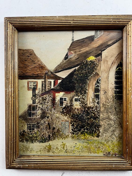 Antike Haussezene Gemälde Signiert mit Notiz. (Gebraucht) in Neuhausen am Rheinfall für CHF 15 ...