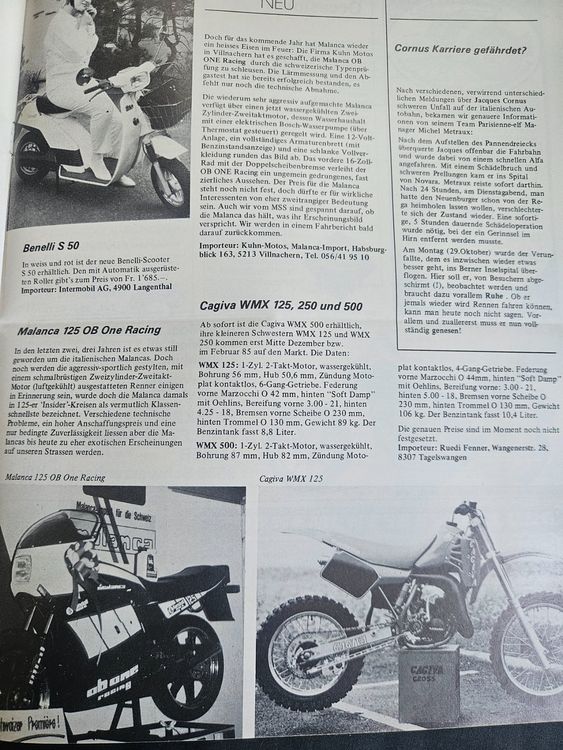 Moto Sport Schweiz 43/84 Honda CBX 750 RD 350 Cup xx (Gebraucht) in ...