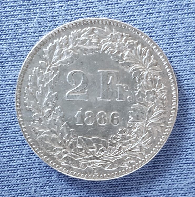 2 Franken Silbermünze Jahrgang 1886 ab nur 1 Franken !! | Kaufen auf Ricardo