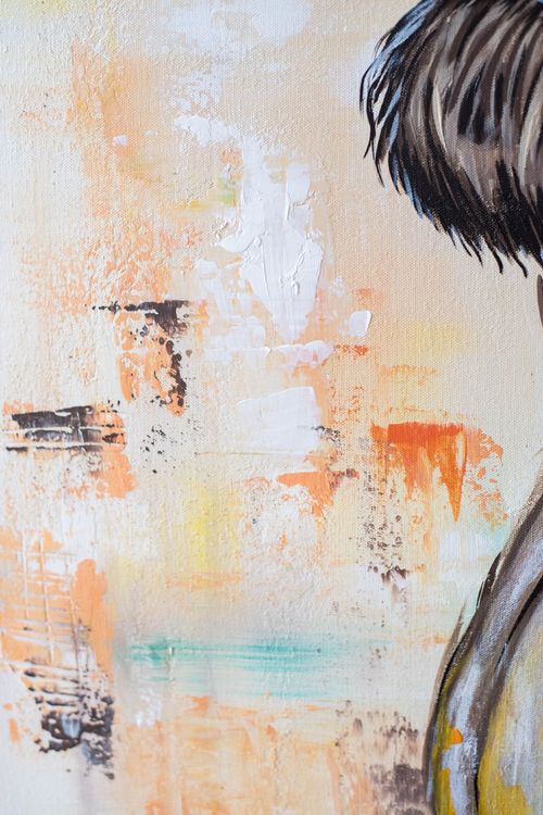 Acrylbild Highland Cow Hochland Rind beige braun Unikat (Neu und originalverpackt) in Rheinau ...