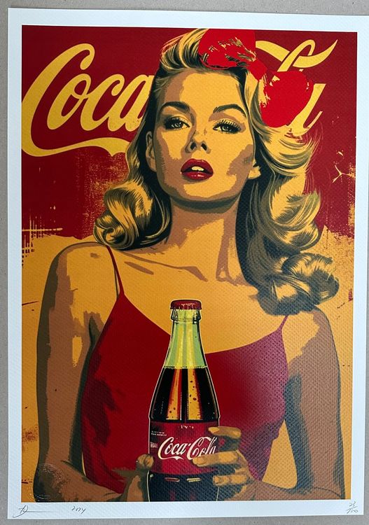 Death: Vintage Coca Cola Girl, POP Art, signiert 23/100 | Kaufen auf ...