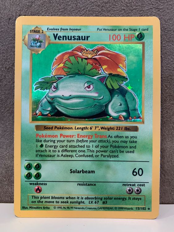 *Shadowless Venusaur Holo ENG Base Set Pokemon 15/102 | Kaufen auf Ricardo