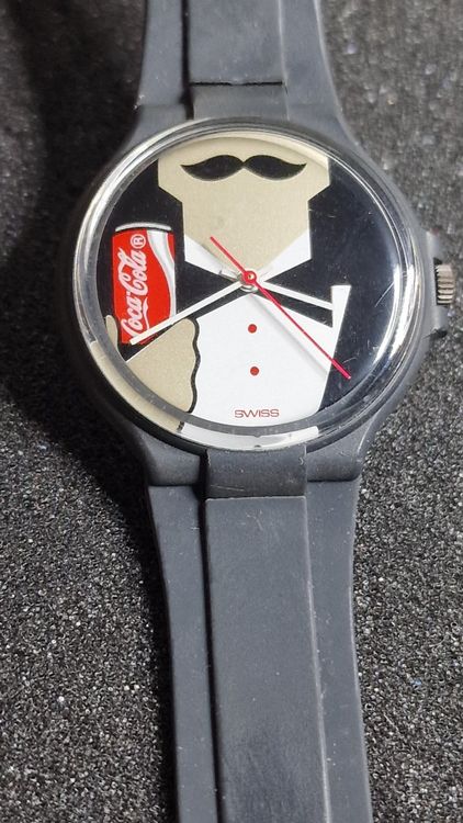 Seltene Uhr Coca Cola Tuxedo 1986 Swiss ETA Water Resistant (Defekt) in ...