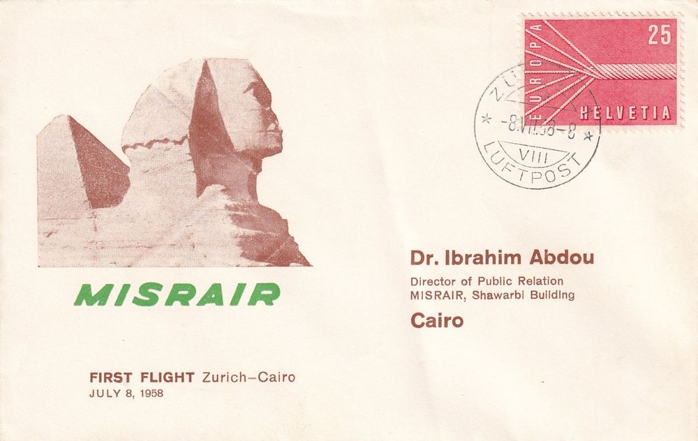 Erstflug MISRAIR Zürich - Kairo 1958 (Gebraucht) in Baar für CHF 18 ...