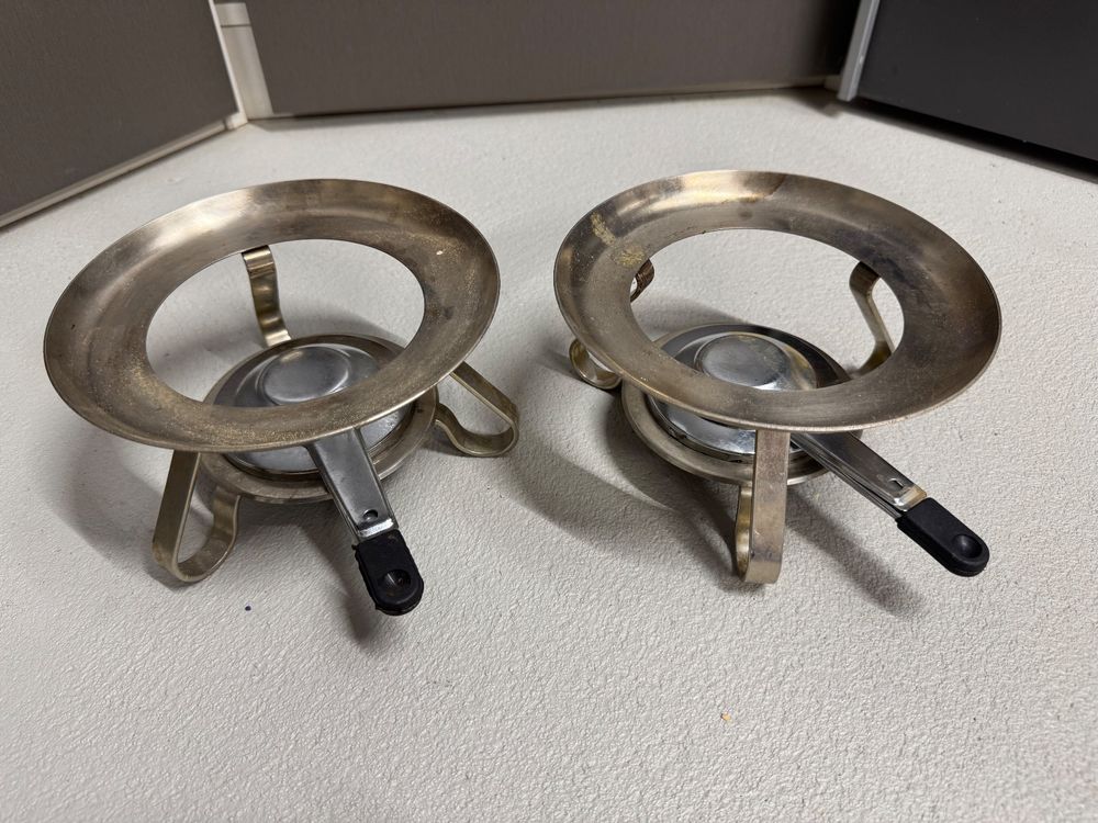 2 Vintage Rechauds mit Spiritusbrenner – Ideal für Fondue | Kaufen auf ...