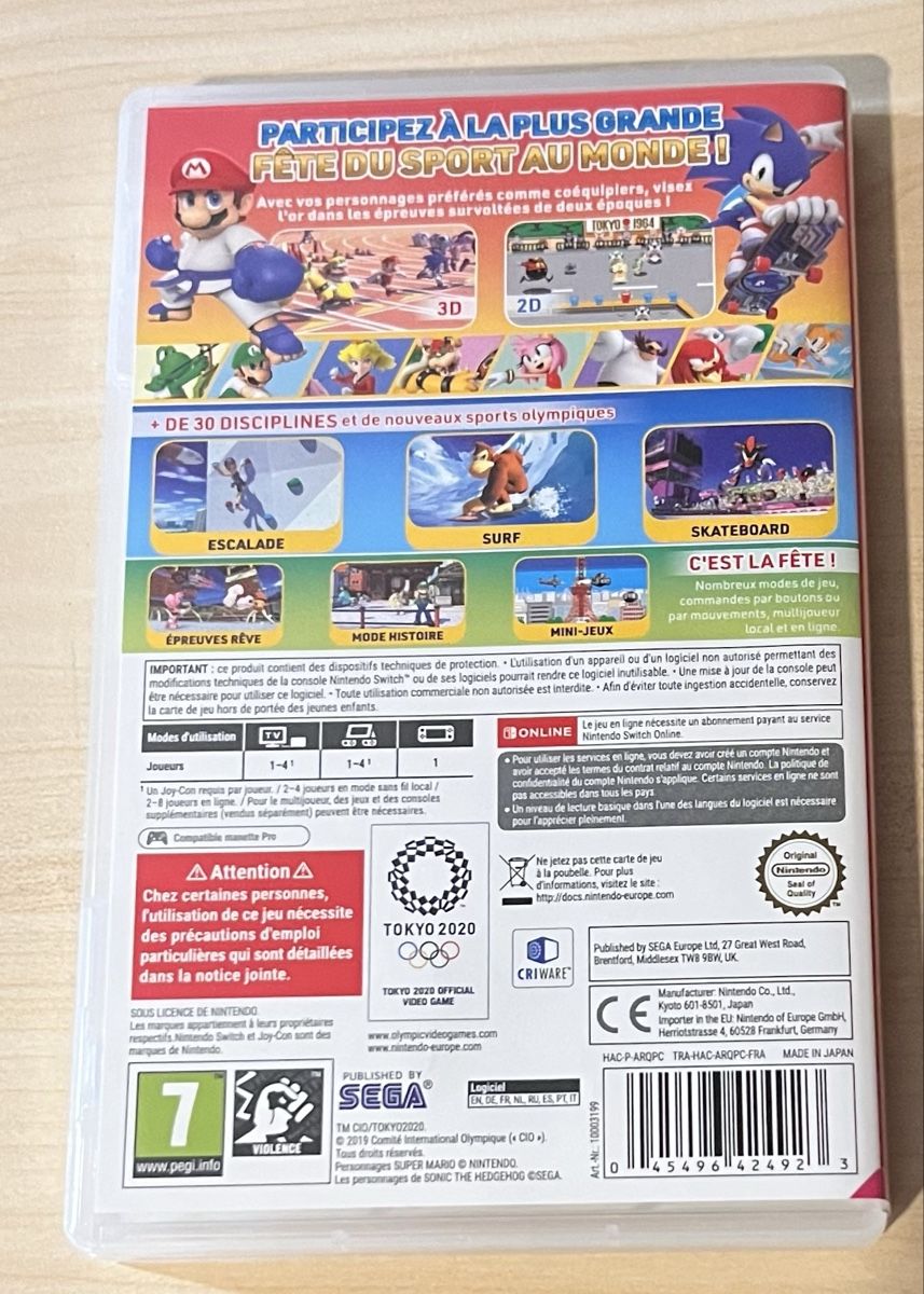 Mario et Sonic aux Jeux Olympiques Nintendo Switch (D'occasion) à ...