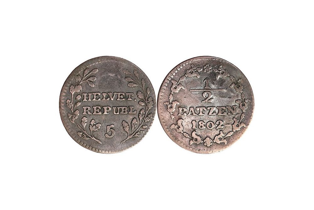 Helvetische Republik Halbbatzen von 1802 (Gebraucht) in Kollbrunn für CHF 20 – mit Lieferung auf ...