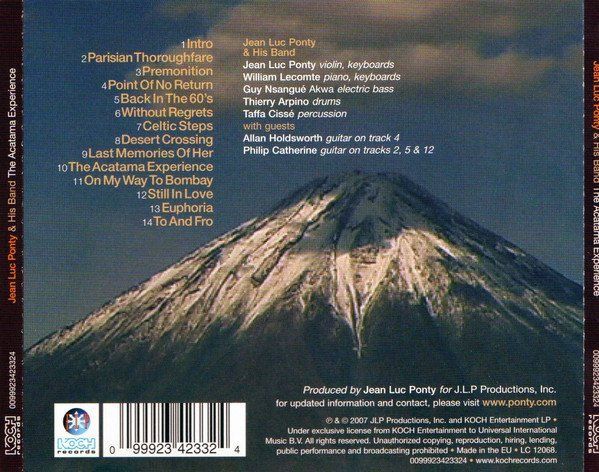 Jean-Luc Ponty & Band – The Acatama Experience, rare CD, D13 (Gebraucht ...
