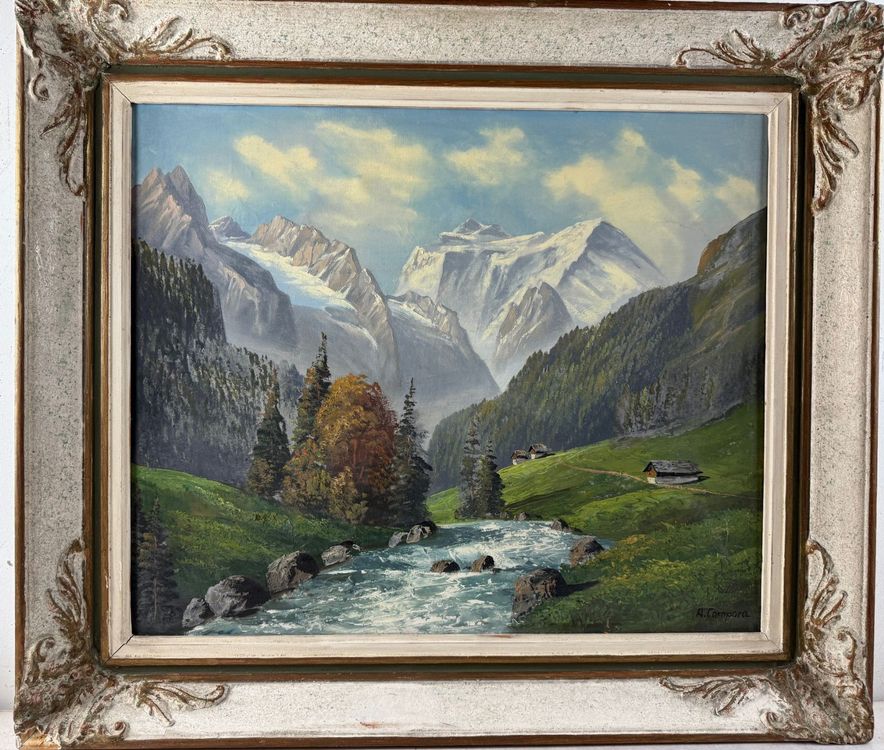 Alpenlandschaft Gemälde Signiert (Gebraucht) in Neuhausen am Rheinfall für CHF 10 – nur Abholung ...