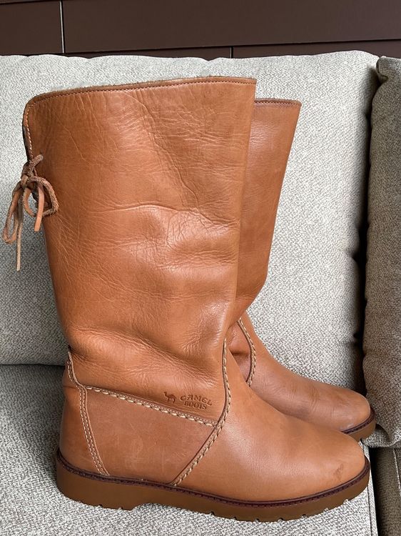 Camel Boots Leder/Innenfutter 100% Wolle Gr 6.5 (39.5) (Gebraucht) in ...
