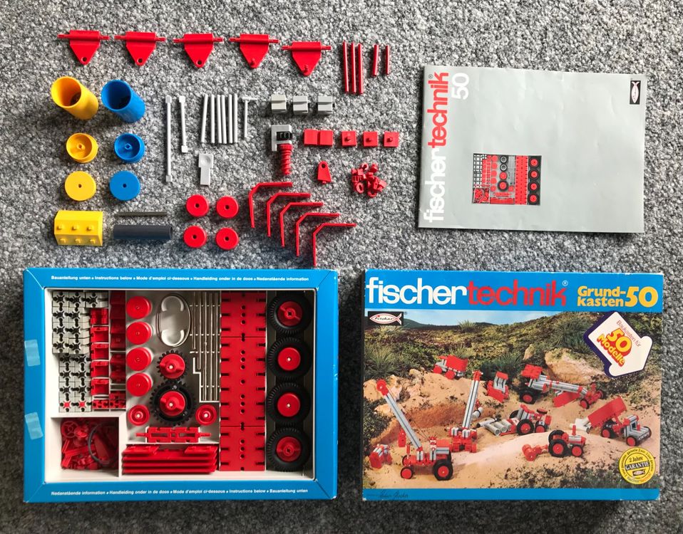 fischer technik set Grundkasten 50 & viele Zusatzteile 70er | Kaufen ...