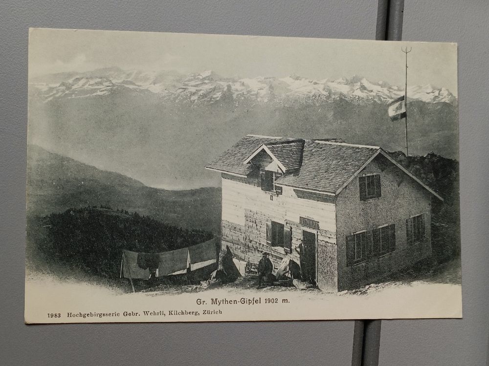 Alte PK / Grosser Mythen Gipfel mit Hütte Ausgabe ca. 1920 (Gebraucht ...