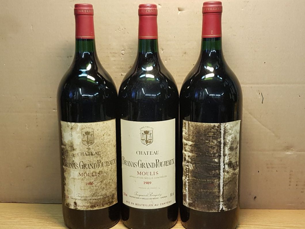 3 Magn. 150cl. Chateau Branas Grand Poujeaux 1989. #2 (Neu (gemäss ...