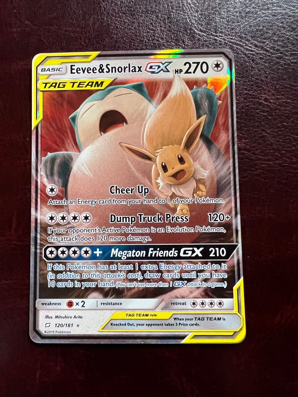 POKEMON EEVEE & SNORLAX GX 120/181 2019 TEAM UP RARE CARD EN (Gebraucht ...
