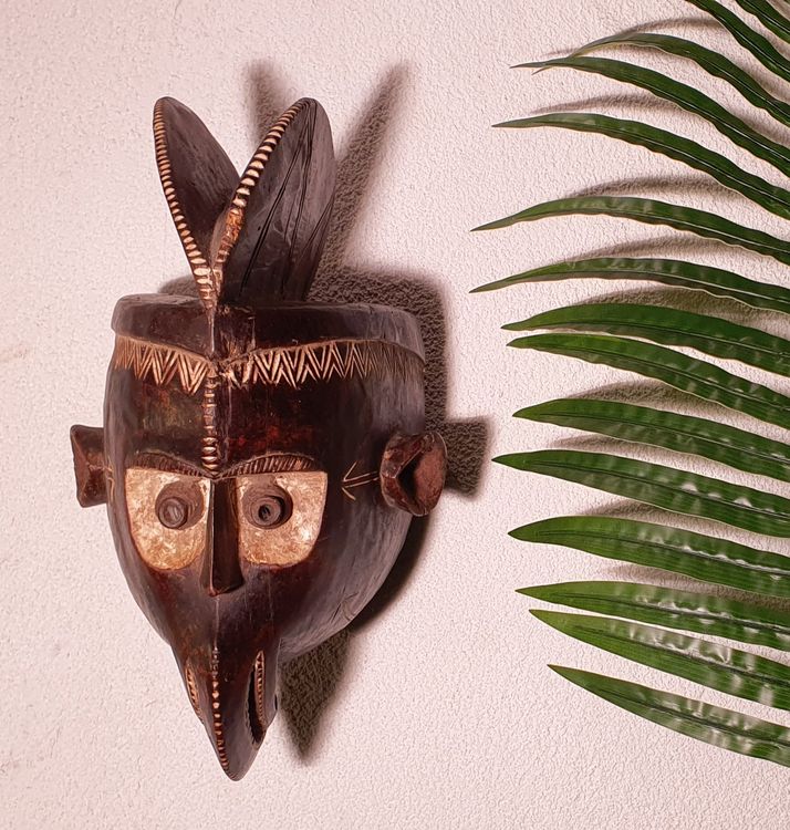 altee afrikanische Baula Mbra Holzmaske "Tintenfischmaul" | Kaufen auf Ricardo