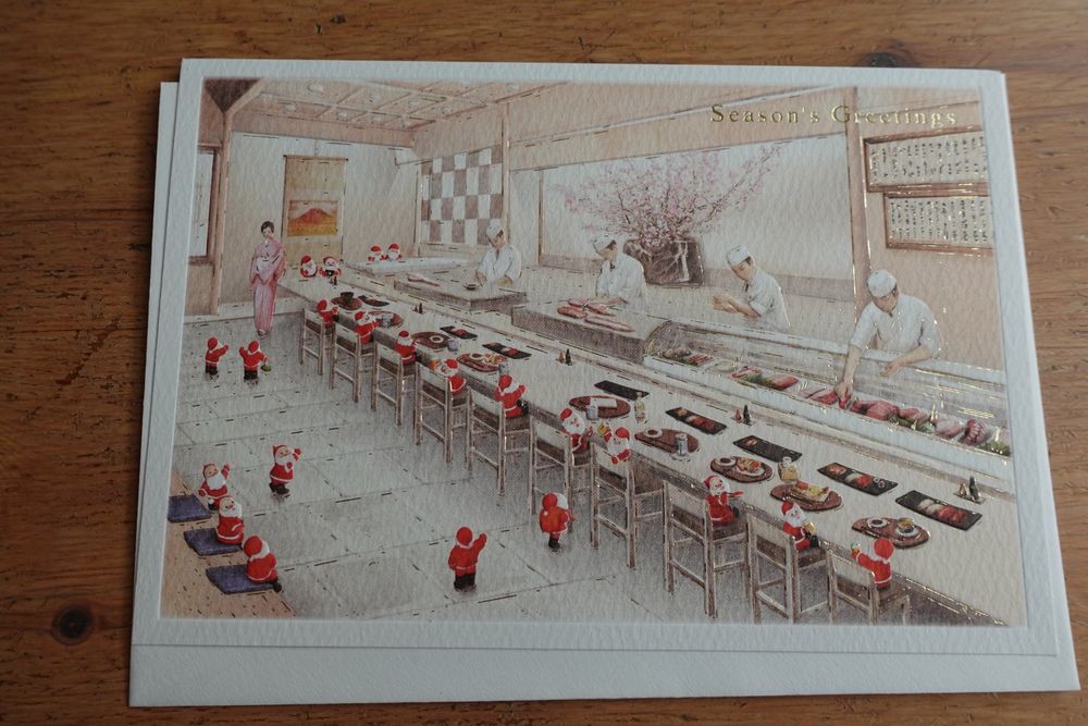 Weihnachtskarte Xmas Card Santa x Japan | Sushi (Neu (gemäss ...