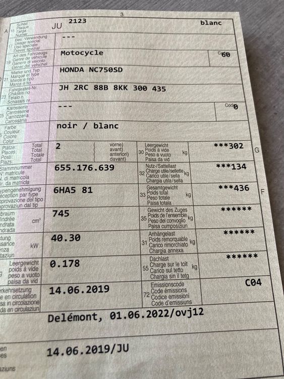 Honda NC750 SD (D'occasion) à Les Breuleux pour CHF 3500 – retrait ...