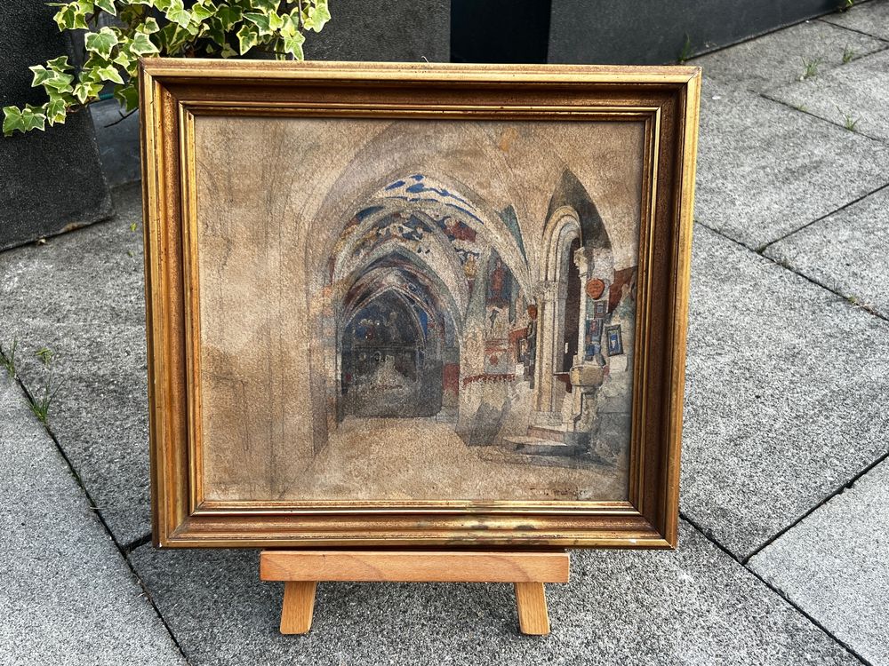 Antike Kloster Aquarell / Zeichnung im Rahmen mit Signatur (Gebraucht) in schaffhausen für CHF ...