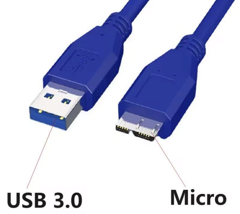Micro B USB 3.0, 5 Gbit/s, USB3.0, HDD-Kabel 0.8m, Neu (Neu (gemäss ...