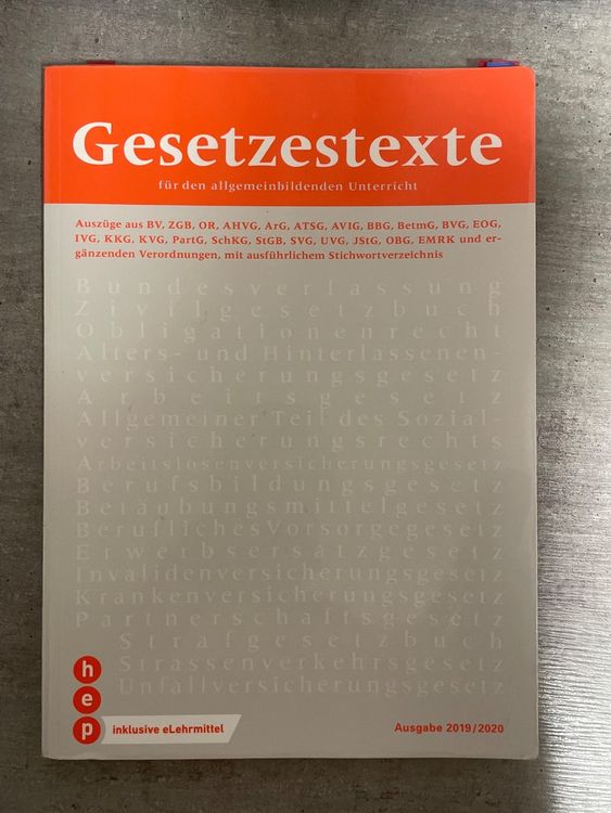 Gesetzestexte – Ausgabe 2019/2020 (Gebraucht) in Aarau Rohr für CHF 3 ...