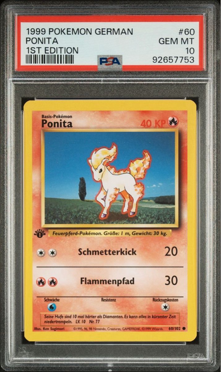 1999 Pokemon Base Set 1st Edition German Ponita PSA 10 (Gebraucht) in ...