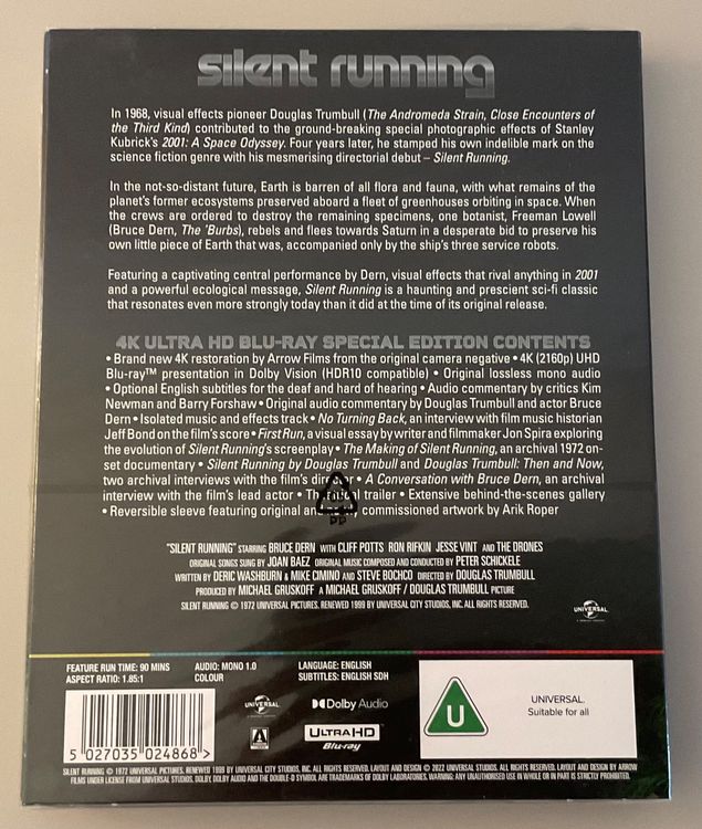 Silent Running - Arrow Video - 4K UHD Ultra-HD - Slipcover (Neu und ...
