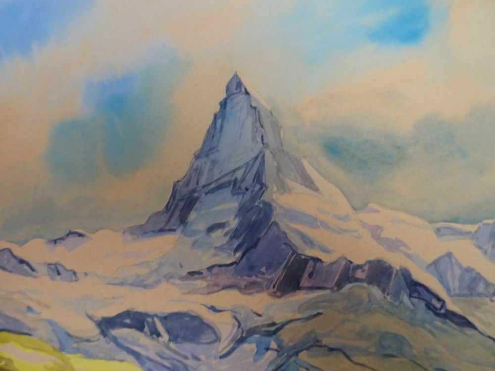 Aquarell Matterhorn Signiert von 1955 | Kaufen auf Ricardo