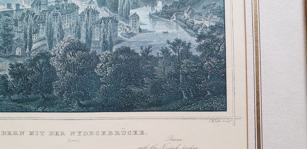 Bild - kolorierter Stich, Bern mit der Nyderbrücke (Gebraucht) in Kreuzlingen für CHF 90 – mit ...