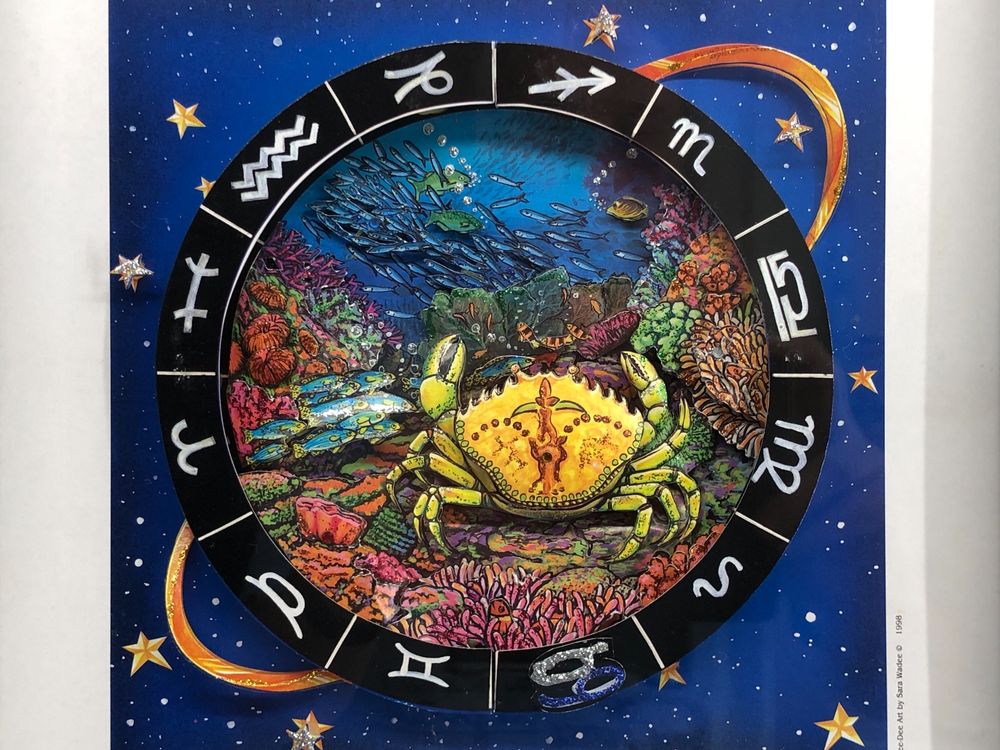 3D Bild / Sternzeichen Krebs / 40x40cm - Silber | Kaufen auf Ricardo