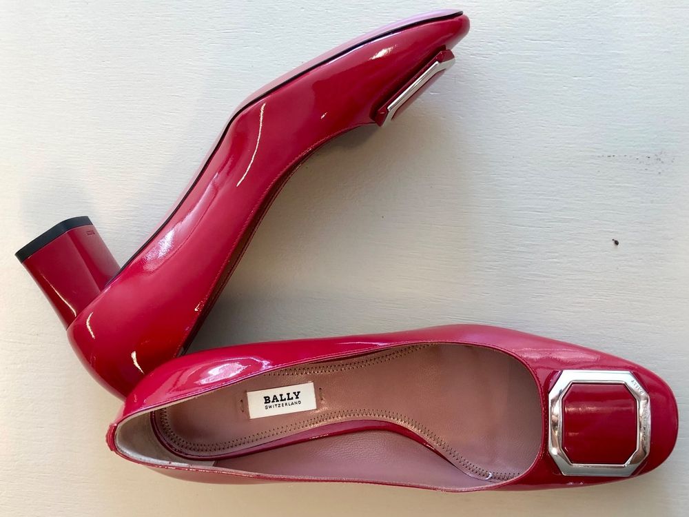 Neu ️ Bally Schuh, Pumps rot, Lack und Leder Gr. 39 (Neu und ...