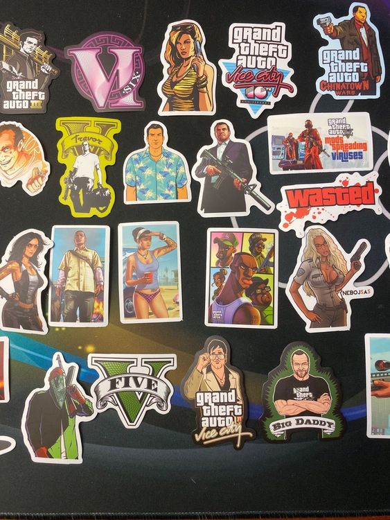 GTA Stickers I 50 Stk. I Wasserdicht I Grand Theft Auto (Neu und ...
