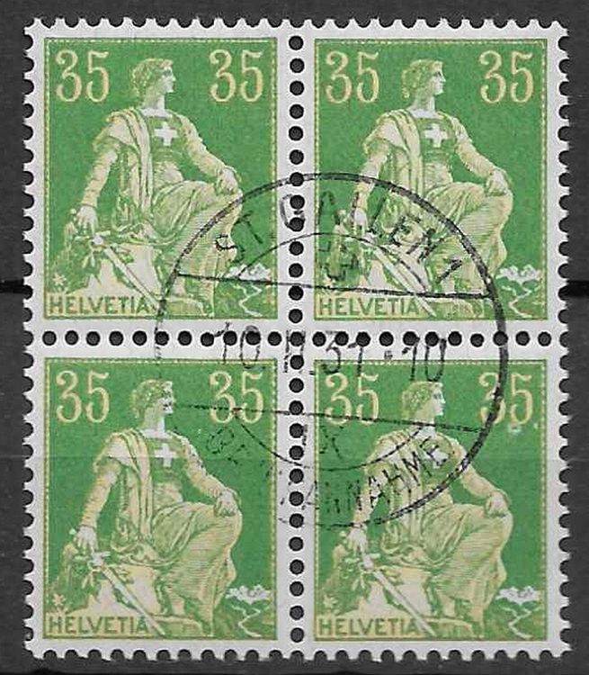 1931:Helvetia mit Schwert 35 Rp.Viererblock Nr.111 St.Gallen | Kaufen auf Ricardo