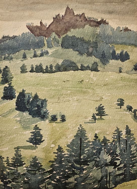 Karl Friedrich Schobinger Original Aquarell handsigniert (Gebraucht) in ...