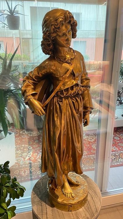 Grosse Bronzestatue Mignon sig.Alexandre Falguiere 19Jahrh. | Kaufen auf Ricardo