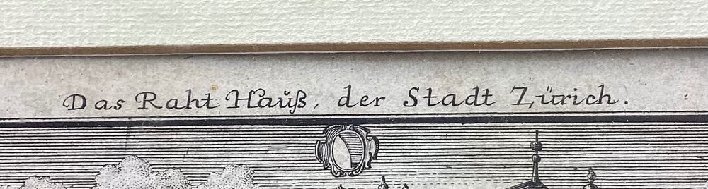 Tobias LOBECK (act c.1750-c.1763) Stadt Zürich Kupferstich (Usato) a ...