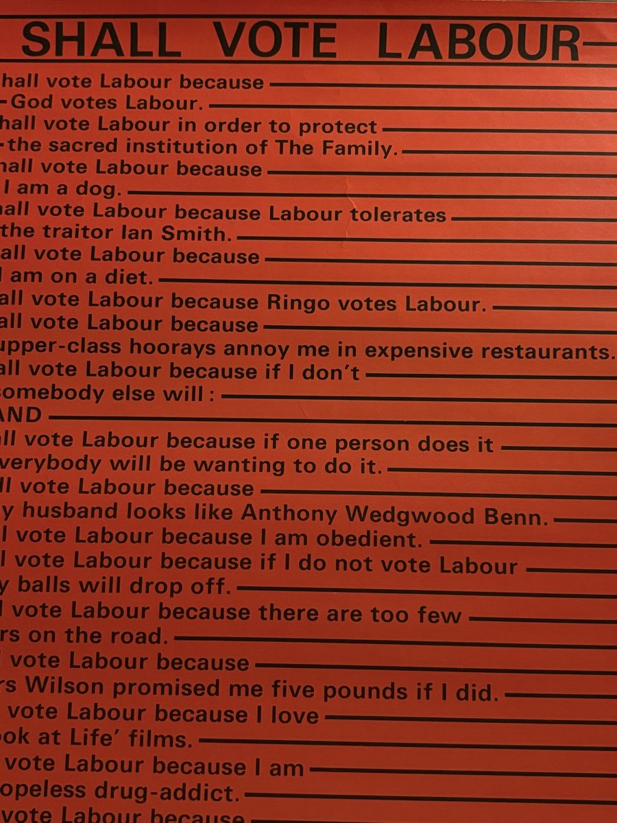 🟠 Christopher Logue "I Shall Vote Labour" Poster, 1966 🟠 (Gebraucht) in ...