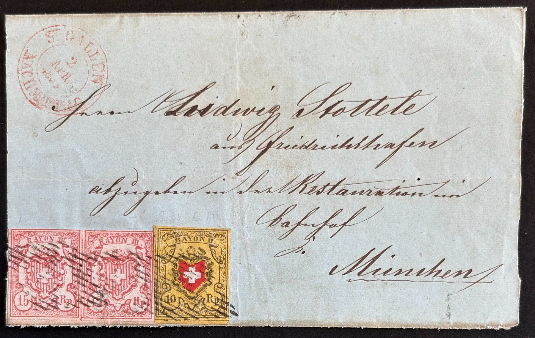 ALTBRIEF RAYON II/III SCHWEIZ 1850/52 MIT ATTEST (Gebraucht) in ...