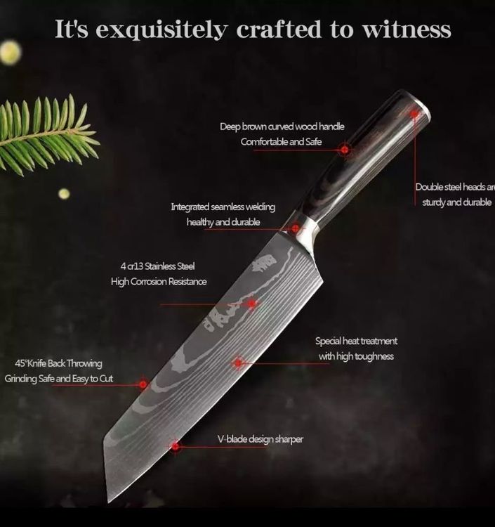 Kochmesser Japanischen 7CR17 440C High Carbon Edelstahl | Kaufen auf Ricardo