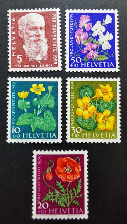 TR50 Timbre Suisse Non Oblitere Pro Juventute 1959 (Gebraucht) in Cousset für CHF 0.65 – mit ...