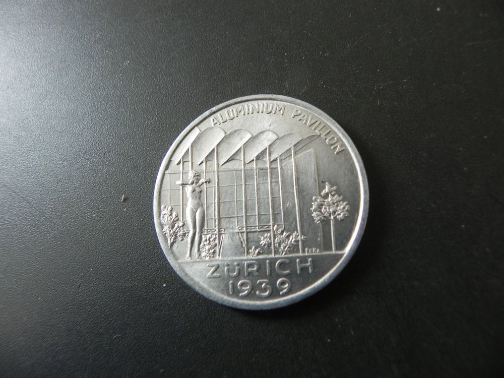 Jeton Schweiz Landi Zürich 1939 Aluminium Pavillon (Gebraucht) in Biel/Bienne für CHF 1.9 – mit ...