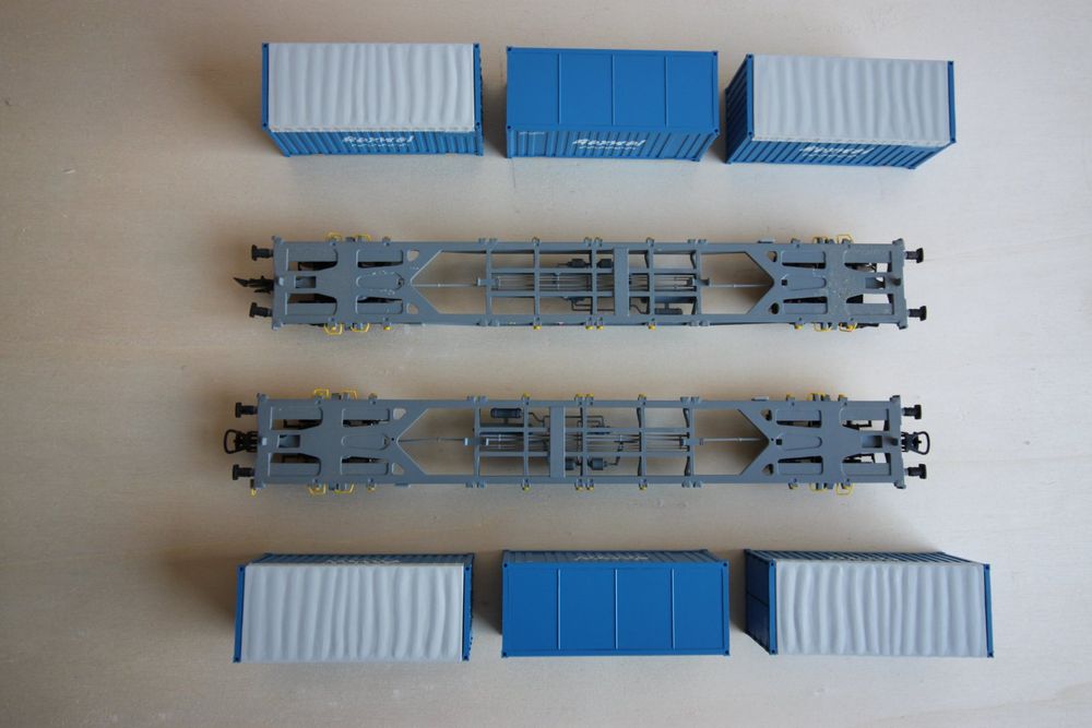 Roco 66628 2 wagons CFF containers Rexwal + 8 containers CC (Gebraucht ...
