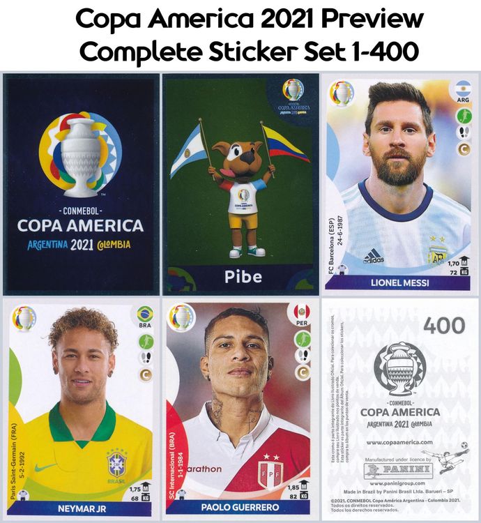 Panini Copa America 2021 Preview Stickerset 1-400 (Neu und originalverpackt) in Kloten für CHF ...