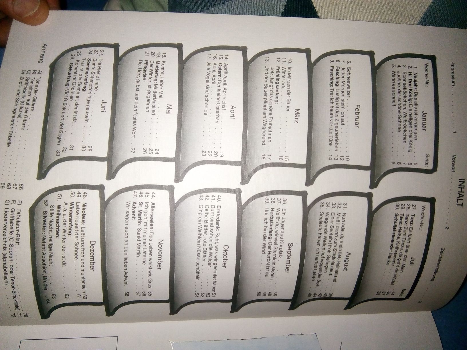 Musikalischer Wochenkalender (Blockflöte & Gitarre) SY.2480 (Gebraucht ...