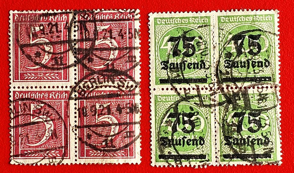 DEUTSCHES REICH VIERERBLOCK BERLIN 1921 INFLATION 1923 GEST. | Kaufen auf Ricardo
