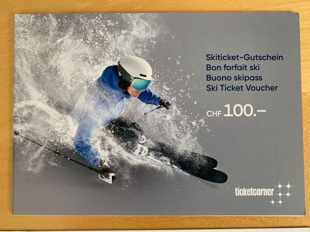 Skiticket-Gutschein Ticketcorner 100.— (Neu (gemäss Beschreibung)) in ...
