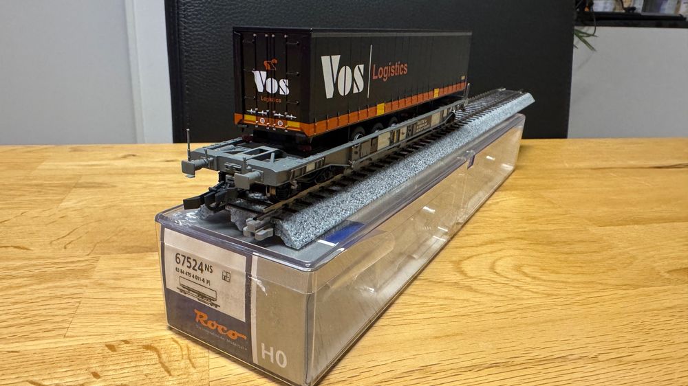 Taschenwagen der Nederlandse Spoorwegen mit VOS-Auflieger (Neu (gemäss ...