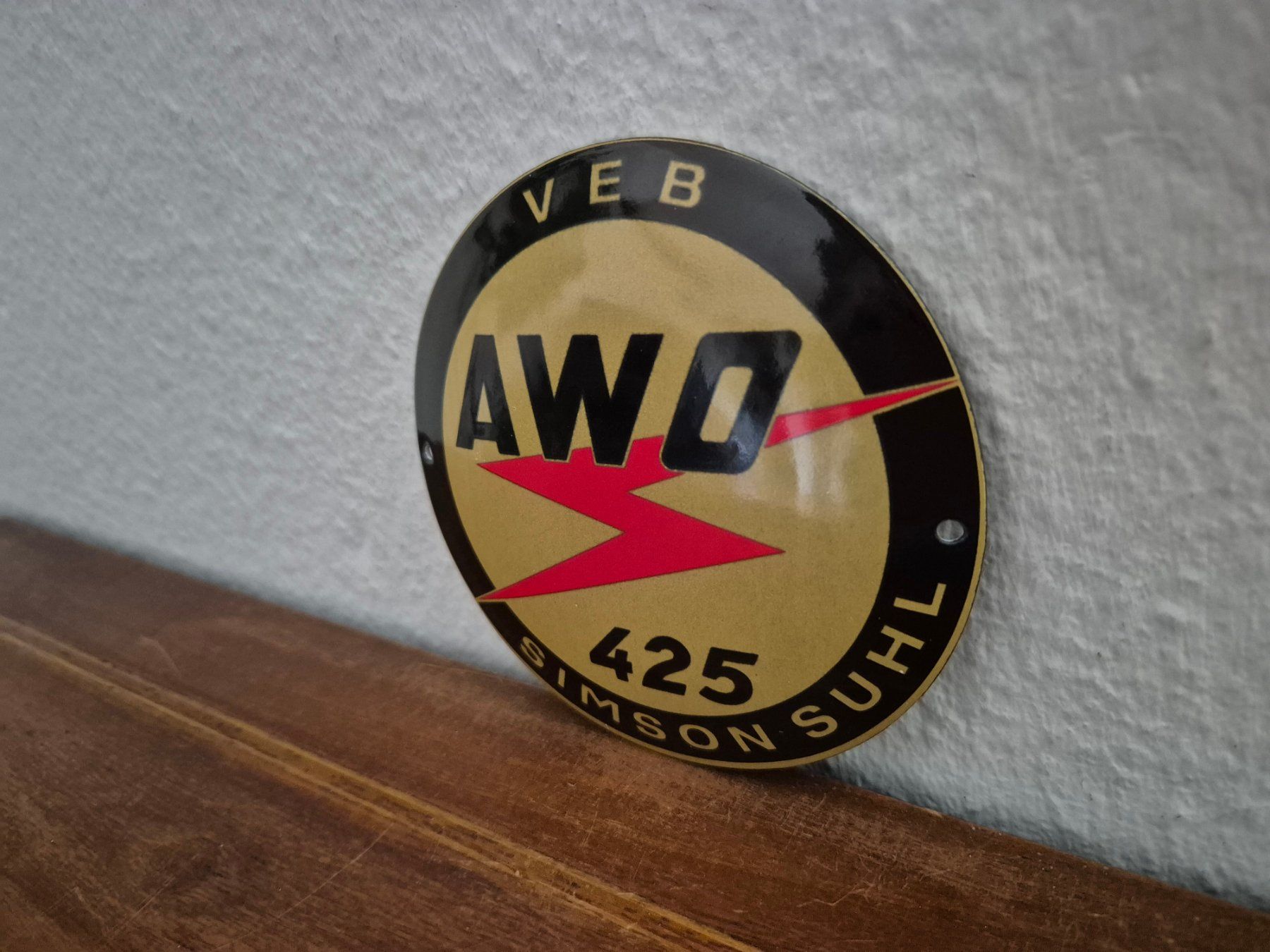 Emailschild AWO Simson 425 Motorcycles Logo Emaille Schild (Neu (gemäss ...